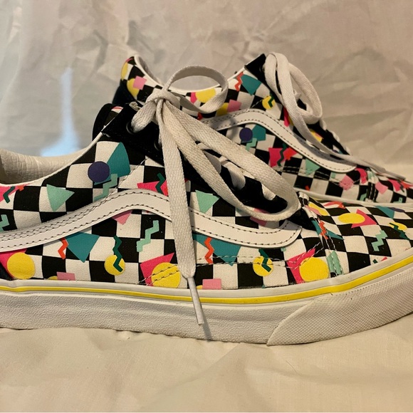 Vans | Shoes | Vans Customs Checker 9s Inspo Stitched Lettering Mens 9 ...